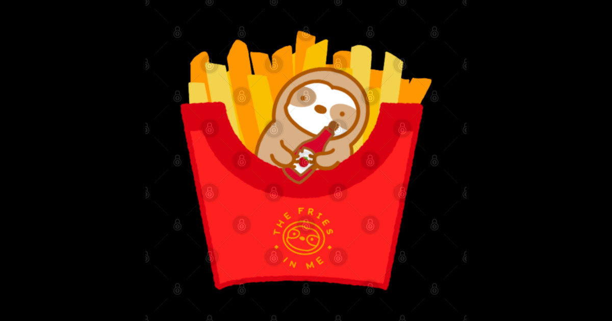 Cute Sloth Fries - Sloth - Sticker | TeePublic