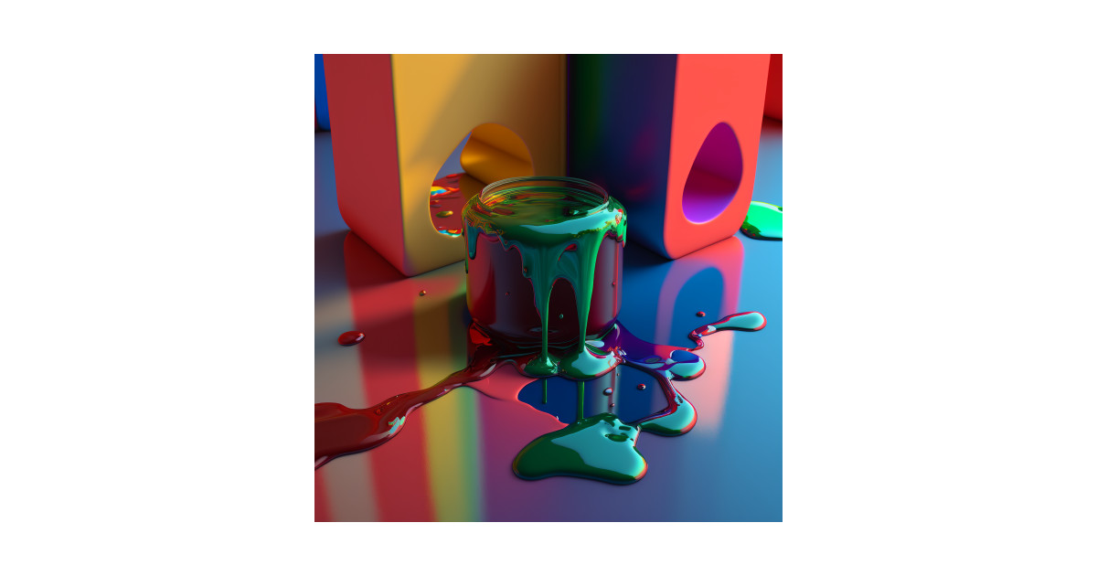 Living Life in Colour Spilled Paint - Ai Art - T-Shirt | TeePublic