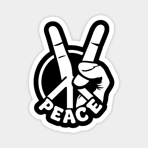 1960s Style, White Peace Sign - 1960s Style White Peace Sign - Magnet ...
