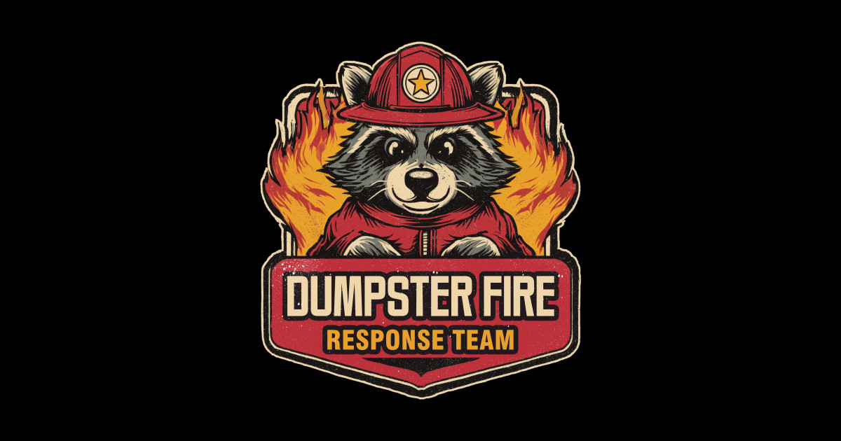 Dumpster Fire Response Team - Raccoon Badge - Dumpster Fire Response ...