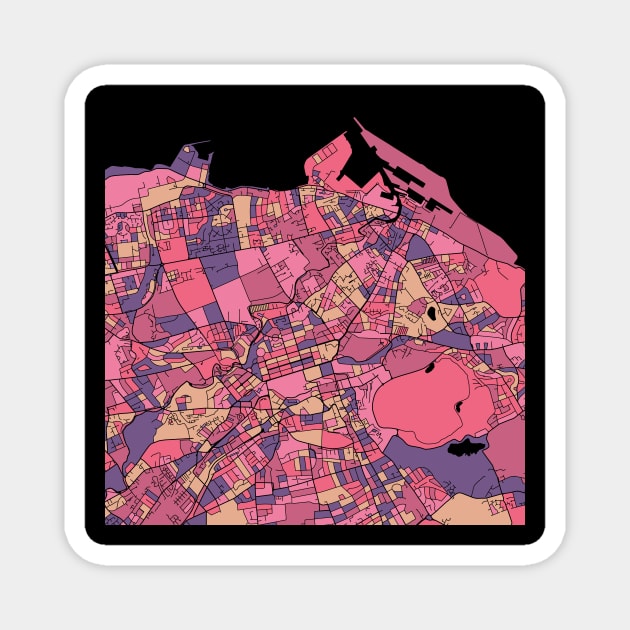 Edinburgh Map Pattern in Purple & Pink - Edinburgh Map - Magnet | TeePublic