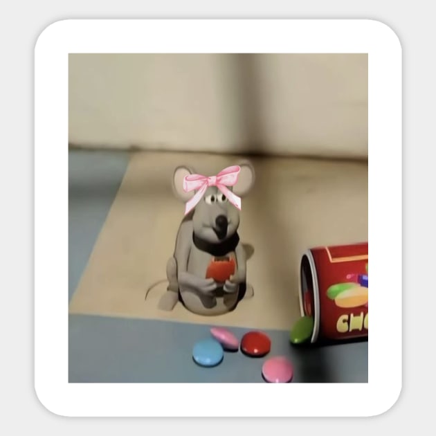 Coquette Mouse Meme Design - Coquette Mouse Meme Design - Sticker ...