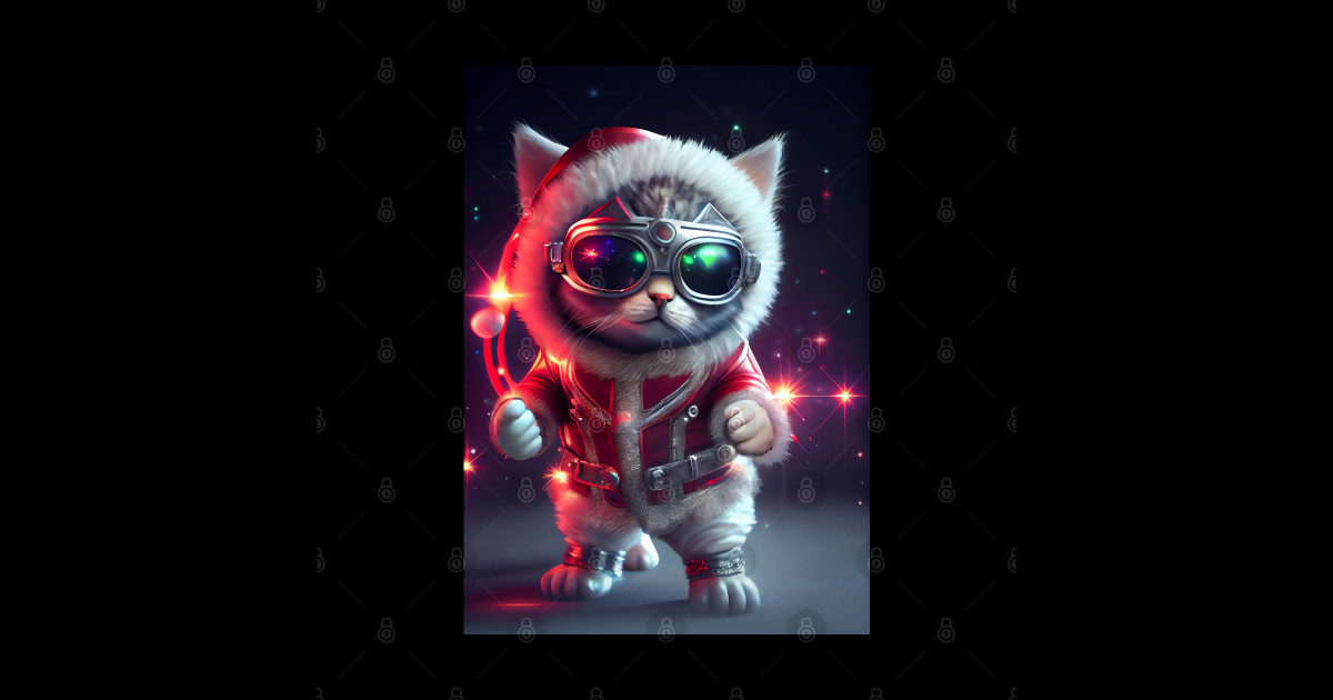 Cute Cosmic Cat - Anime Art design - Cute Cat - Sticker | TeePublic