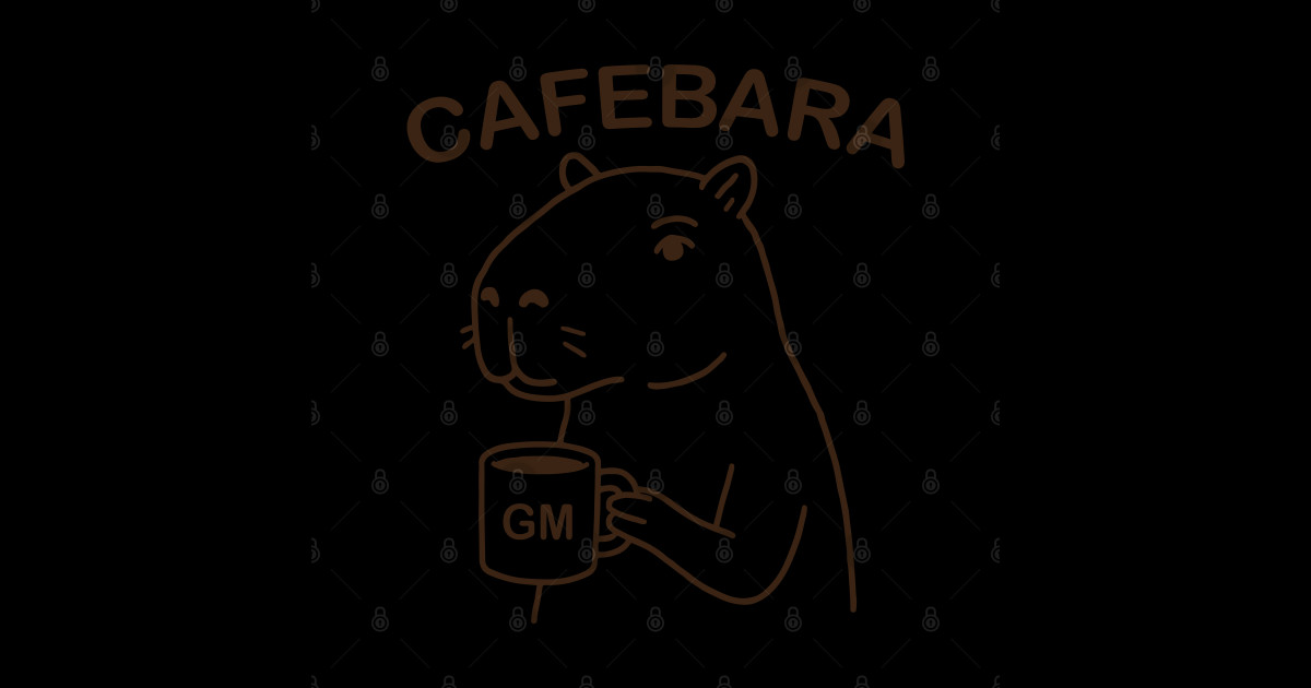 CAFEBARA Capybara coffee - Capybara Coffee - Sticker | TeePublic