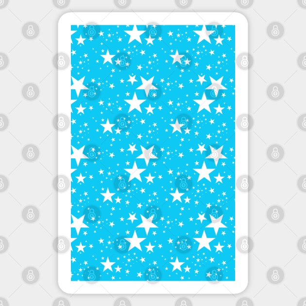 Blue and white stars pattern - Star - Sticker | TeePublic