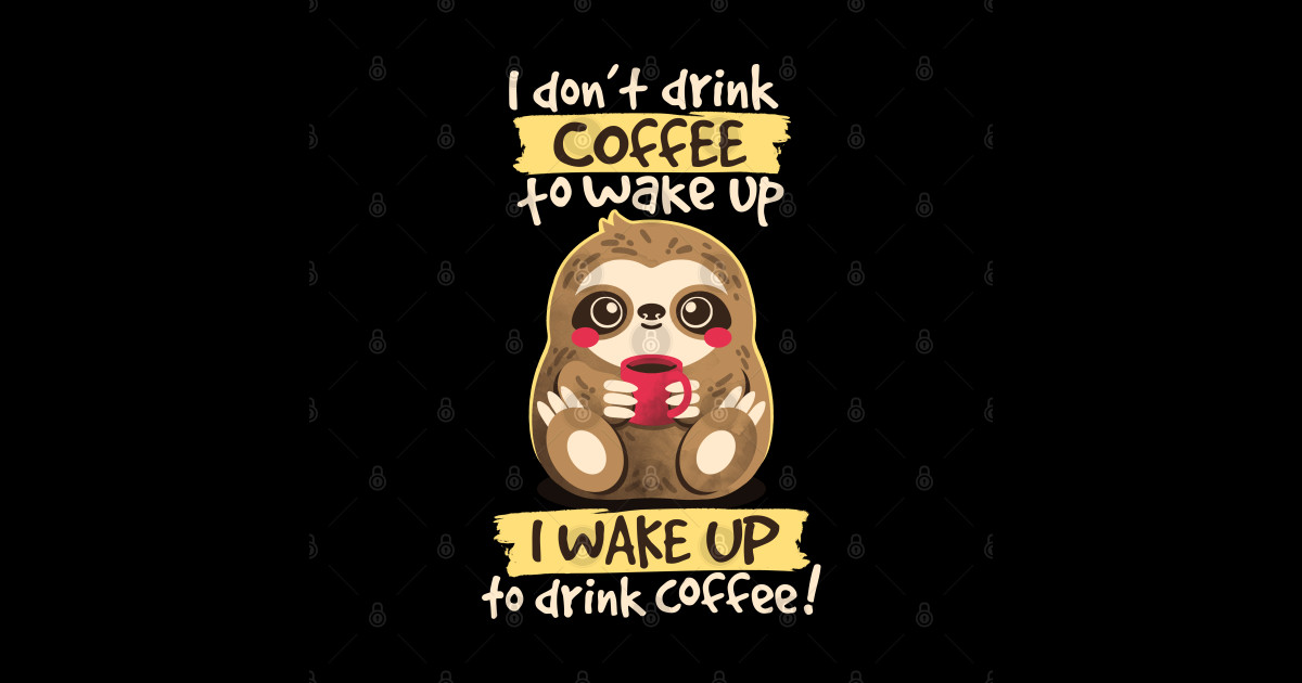 Coffee sloth - Coffee - Sticker | TeePublic