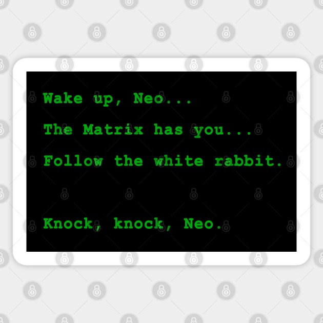 The Matrix - Wake up Neo II - The Matrix - Sticker | TeePublic