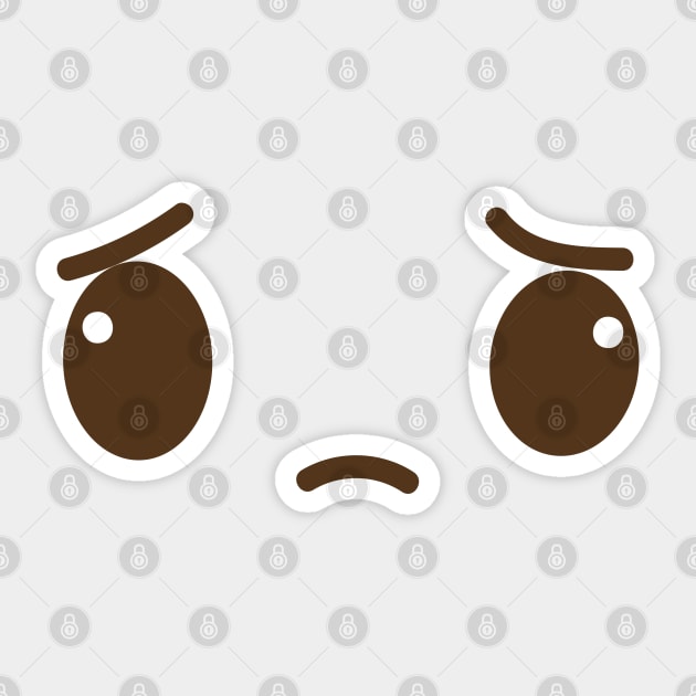 Sad Cute Face - Sad - Sticker | TeePublic
