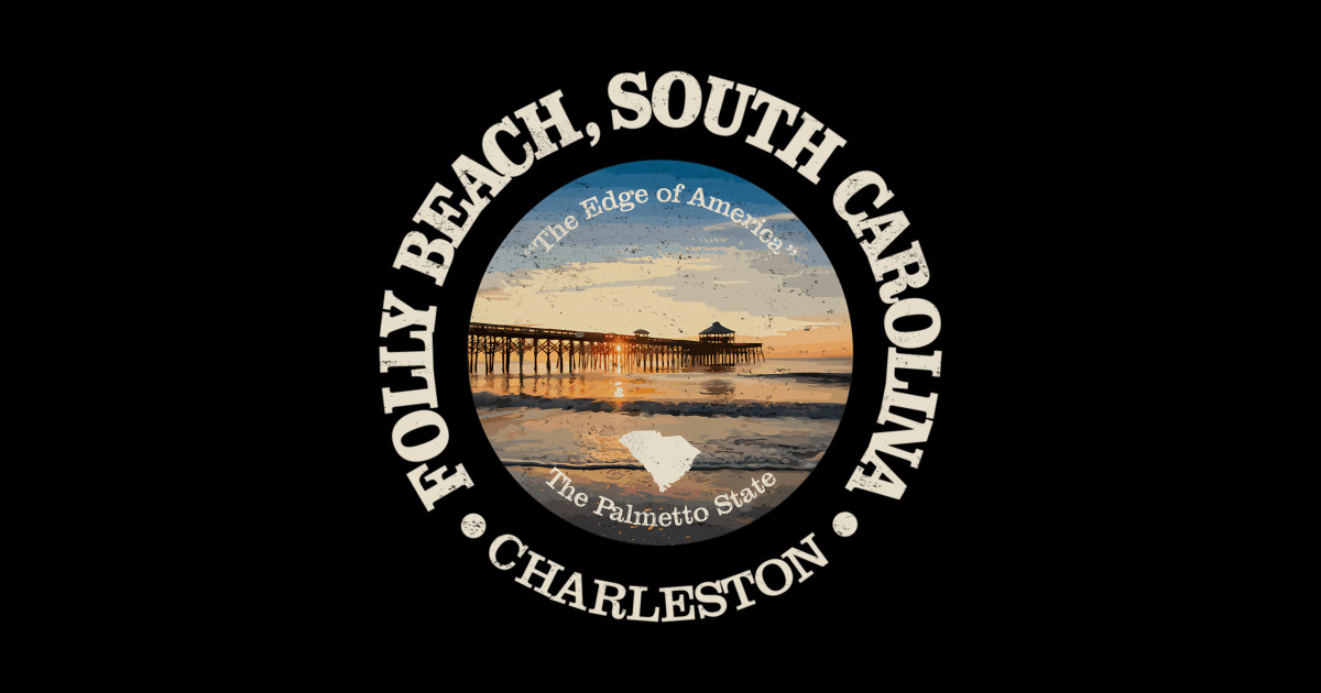 Vintage Nature Folly Beach Mountain Hiking - Folly Beach - Sticker ...