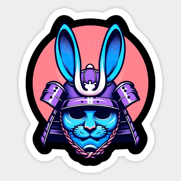 Japanese Bunny Samurai Mask - Japanese Mask - Sticker | TeePublic