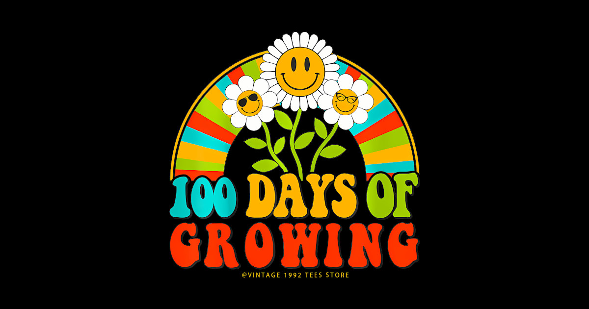 Groovy 100 Days Of School Teacher Kids 100 Days Of Growing - 100 Days ...