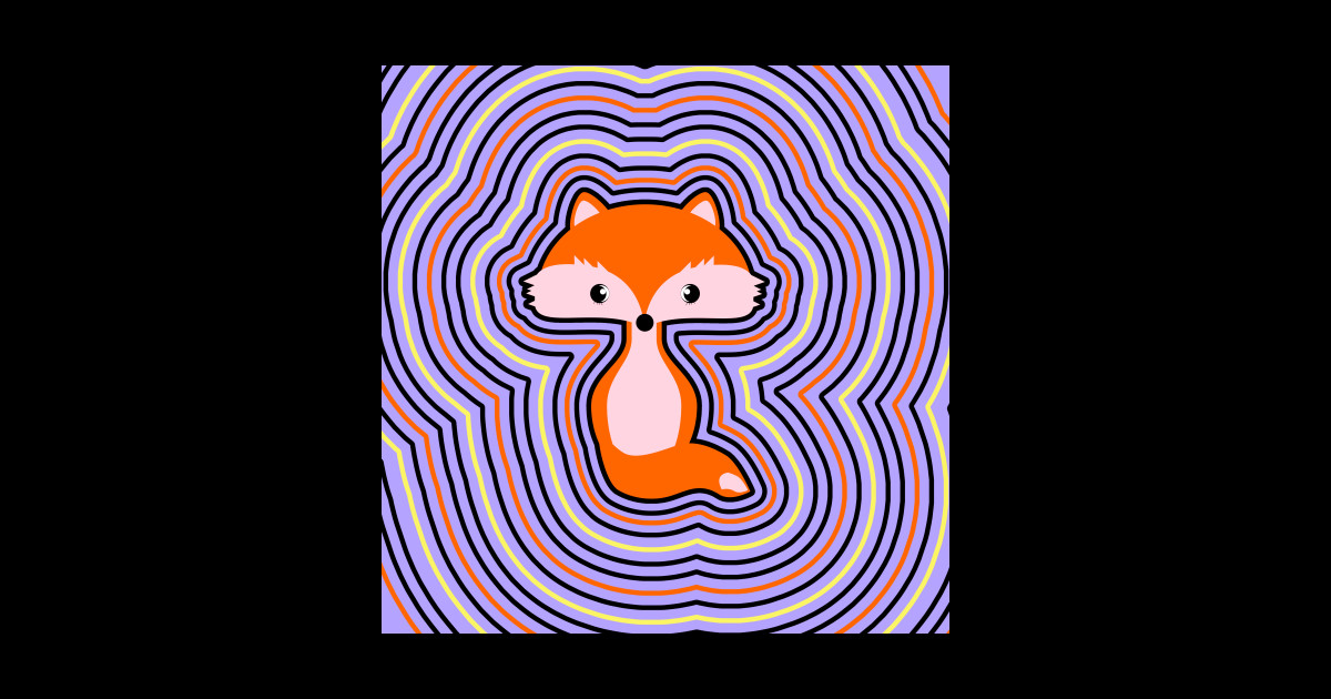 A cute fox with colorful waves - Fox - Posters and Art Prints | TeePublic