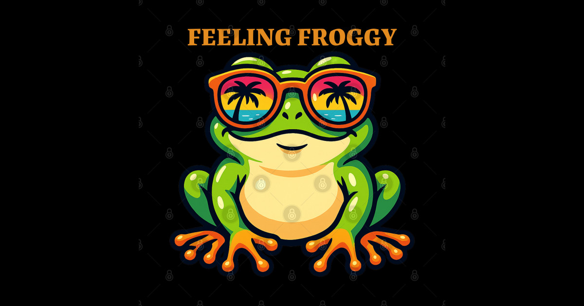 Feeling Froggy – Cute Funny Kawaii Frog Vibes Pun - Frog Funny ...