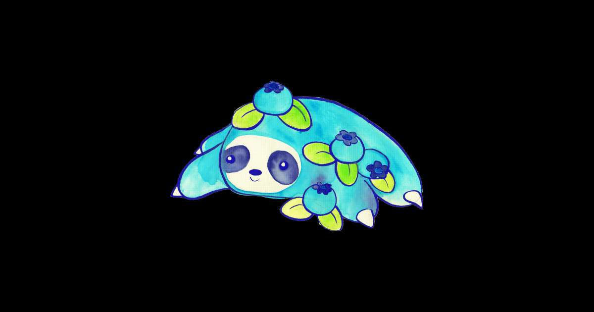 Watercolor Blueberry Sloth - Sloth - Sticker | TeePublic