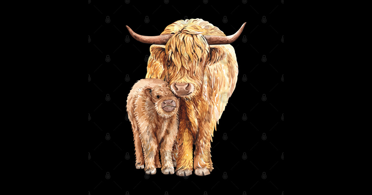 Yak Mom BAby Hand Drawn - Yak Mom Baby Hand Drawn - Sticker | TeePublic