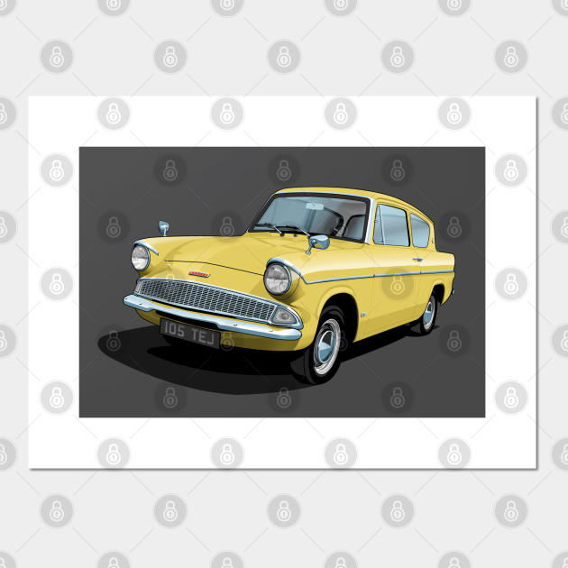 Ford Anglia in panama yellow - Ford Anglia - Posters and Art Prints ...