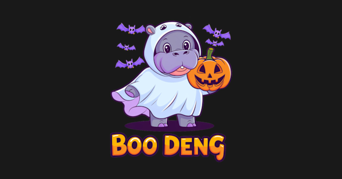 Halloween Moo Deng Baby Hippo Boo Deng - Boo Deng - T-Shirt | TeePublic
