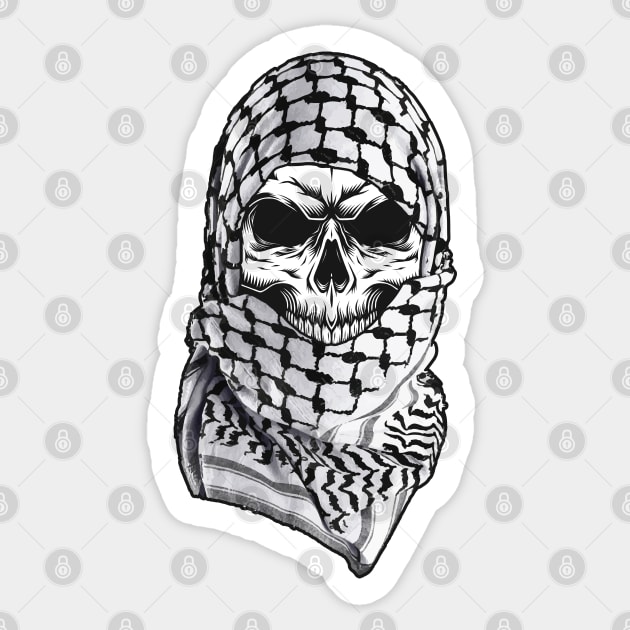 Free Palestine Arabic Skull Shemagh Palestinian Freedom Kufiya Hatta ...