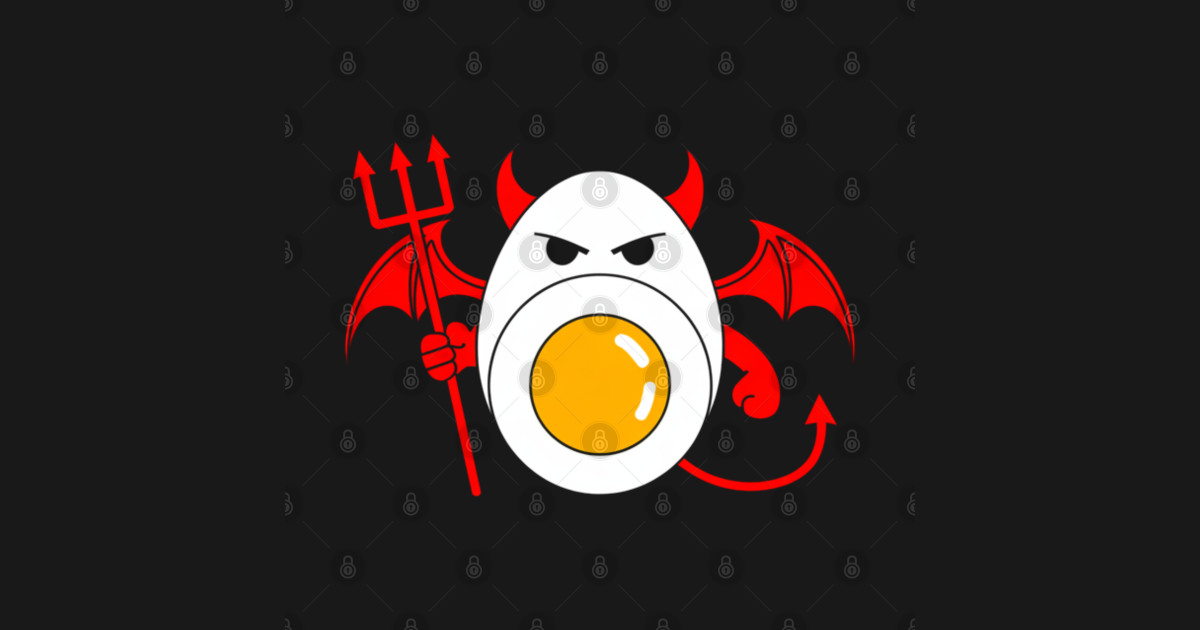 Devil Egg Fiery Evil Egg Design - Deviled Egg - T-Shirt | TeePublic