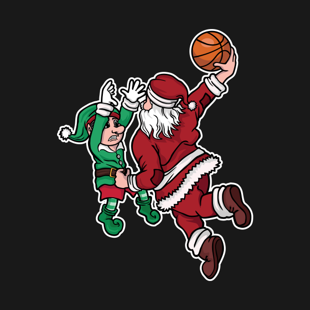 Funny Basketball Player Santa - Funny Basketball Player Santa - T-Shirt ...
