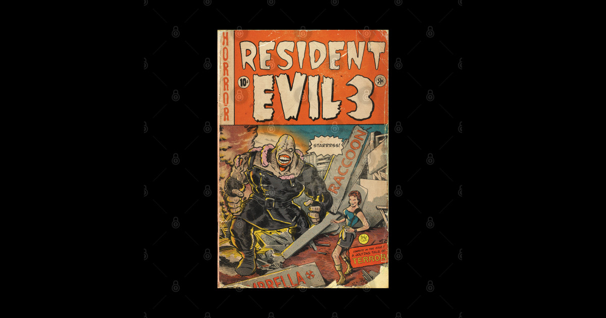 Resident Evil 3 fan art comic book cover - Nemesis - Sticker | TeePublic