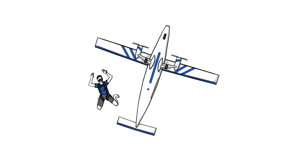 Skydiver And Plane - Skydive - T-Shirt | TeePublic
