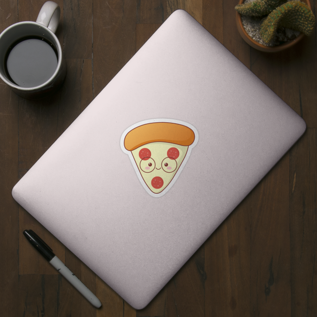 Kawaii Pizza - Cute Food - Sticker | TeePublic