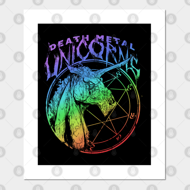 Death Metal Unicorn - Unicorn - Posters and Art Prints | TeePublic