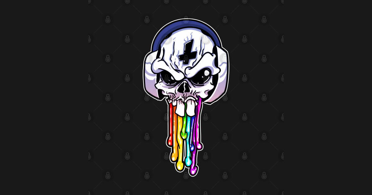 Rainbow Puke - Rainbow Skull - T-Shirt | TeePublic