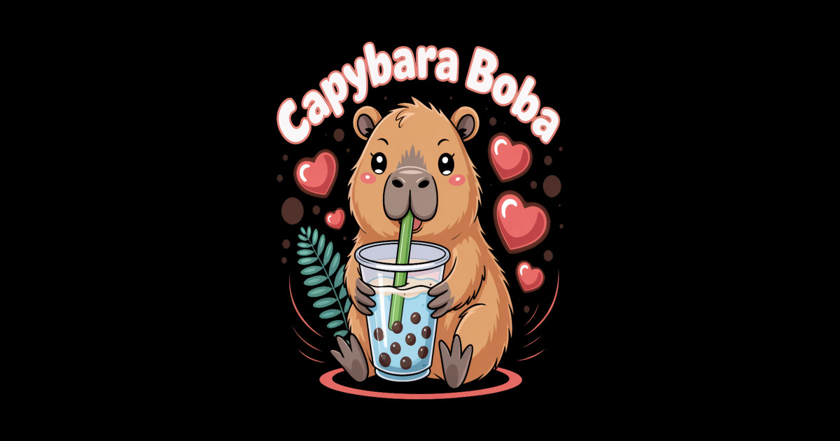 Capybara Boba Tea Bubble Rodent Teen Girls - Capybara Boba Tea Bubble ...