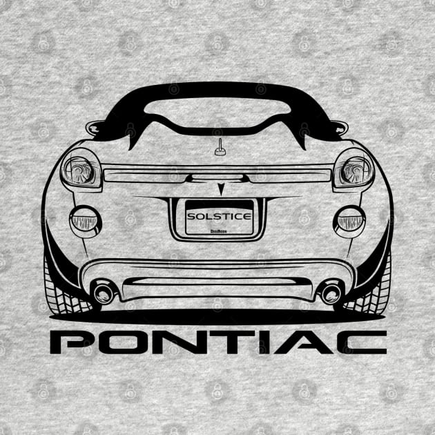 DigiRods Pontiac Solstice Convertible Black Line Rear View Cartoon Car ...