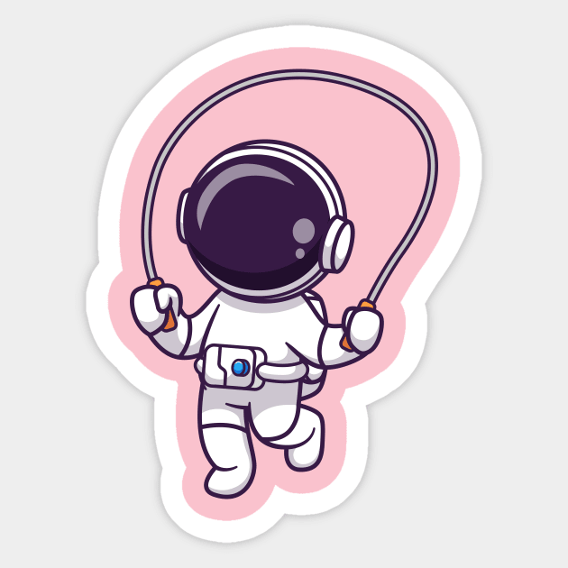 Cute Astronaut Playing Jump Rope Cartoon - Cute Astronaut Playing Jump ...