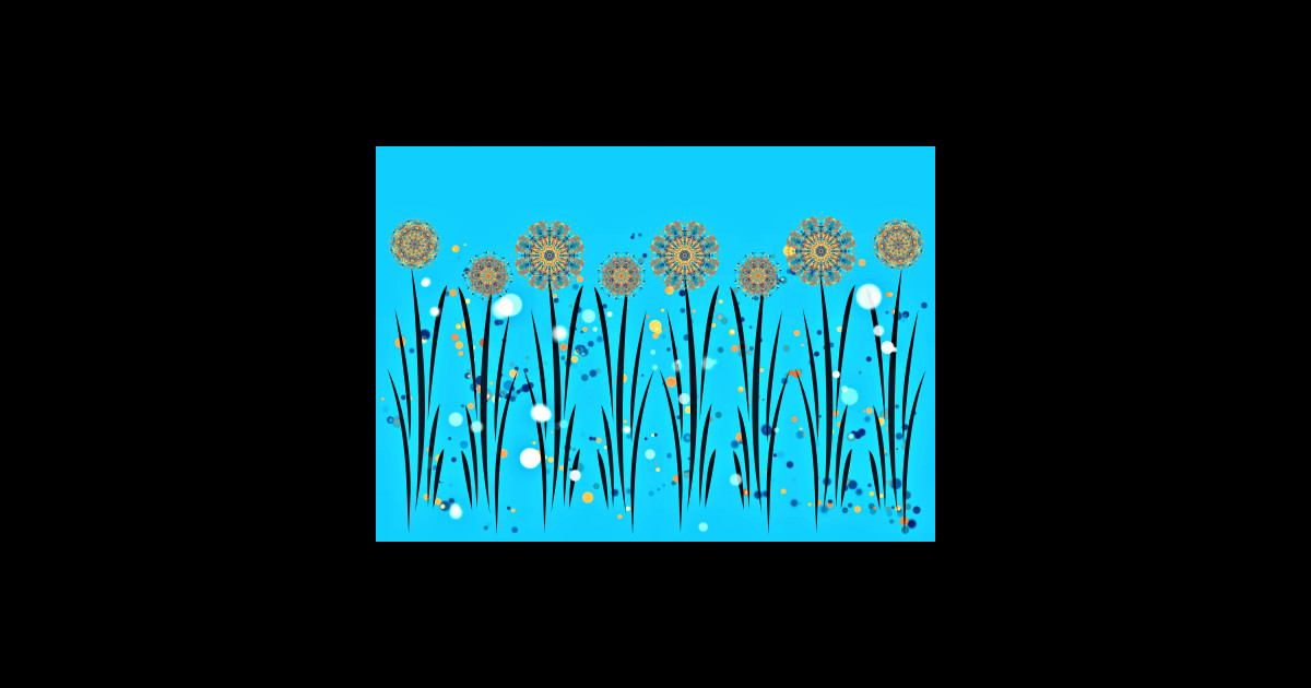 Blue flower meadow - Plants - Sticker | TeePublic