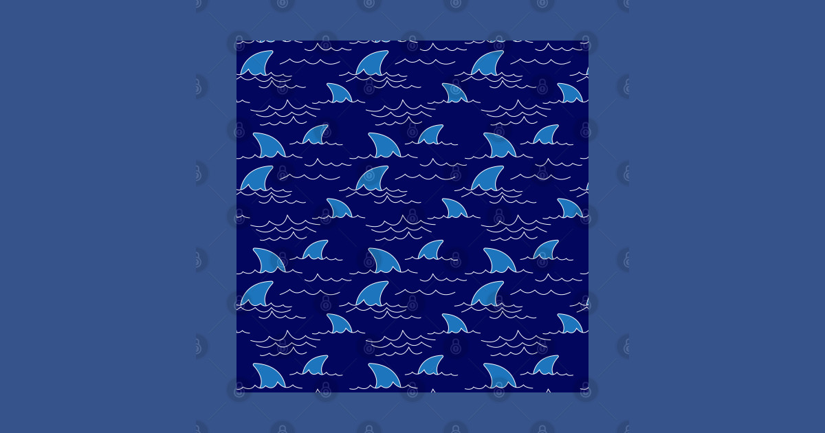 Shark Fins Pattern - Shark Lover - T-Shirt | TeePublic