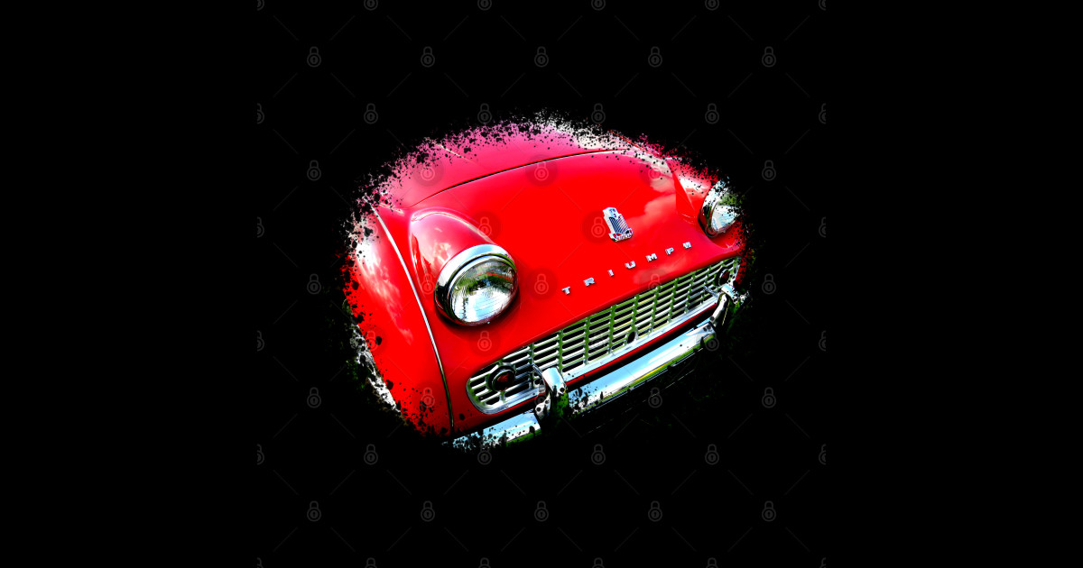Triumph TR3 British 1950s classic car front quarter red elements ...