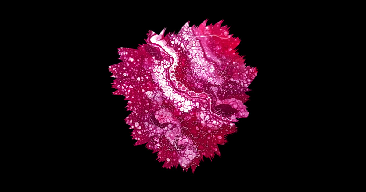 Dark Pink Cells Acrylic Pour Painting - Acrylic Pour Painting - Sticker ...