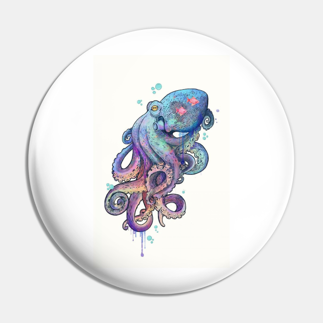 Octopus rainbow - Octopus - Pin | TeePublic