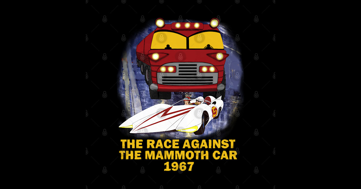 Race Against the Mammoth Car - Speed Racer - Sticker | TeePublic