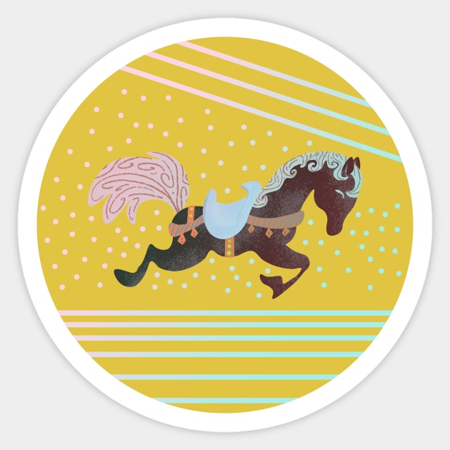 Retro Galloping Horse - Horse - Sticker | TeePublic