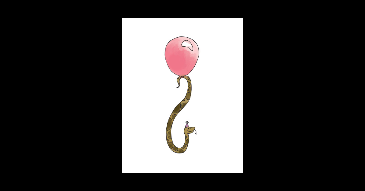Snake with Balloon - Happy Birthday - Snake - Sticker | TeePublic