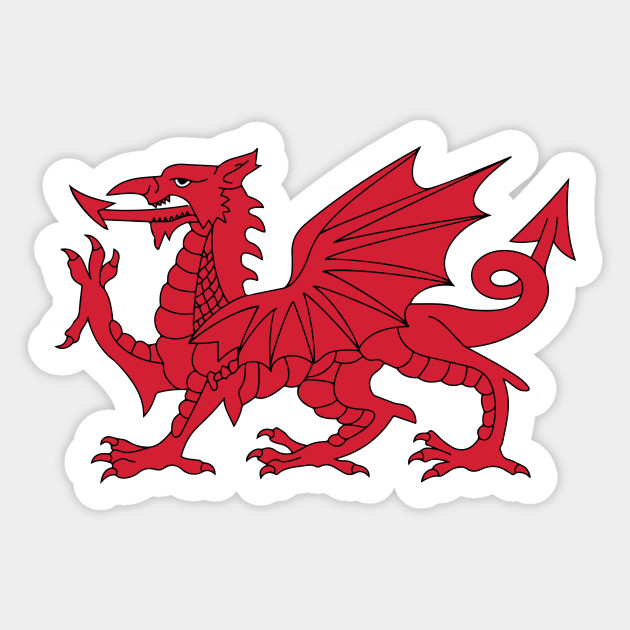 Welsh Red Dragon, Welsh Prides, From Flag Of Wales - Dragon - Sticker ...