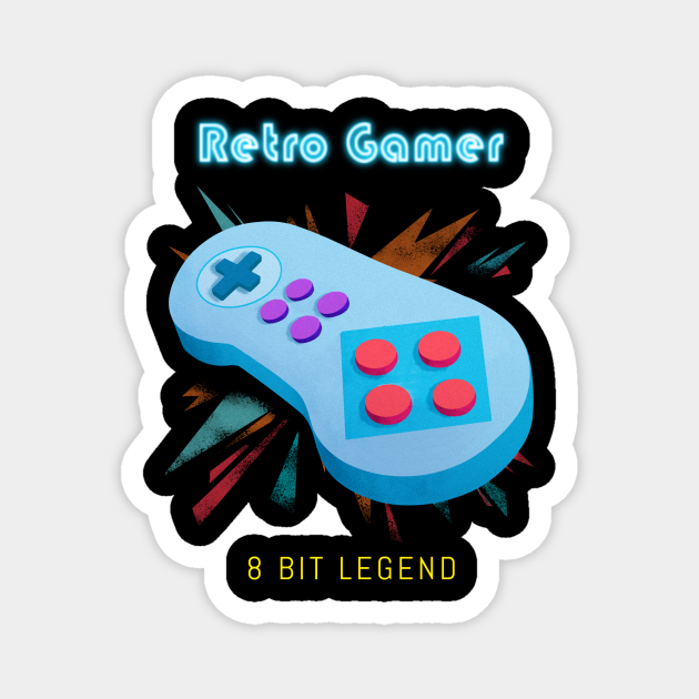 Retro Gamer Logo 5 by Batocera Nation - Retro Gamer - Magnet | TeePublic
