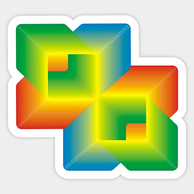 Cubed Windows - Windows - Sticker | TeePublic