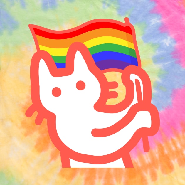 owie waving a pride flag - Pride Flag - T-Shirt | TeePublic