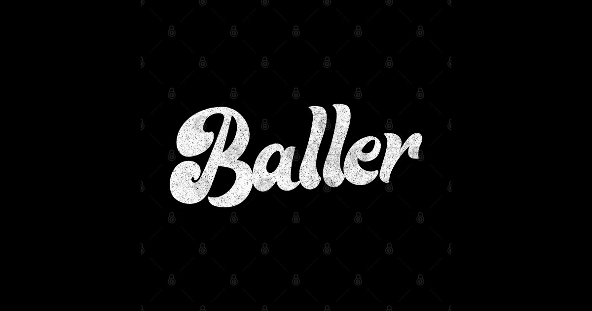 Baller // Retro Typography Design - Baller - Sticker | TeePublic