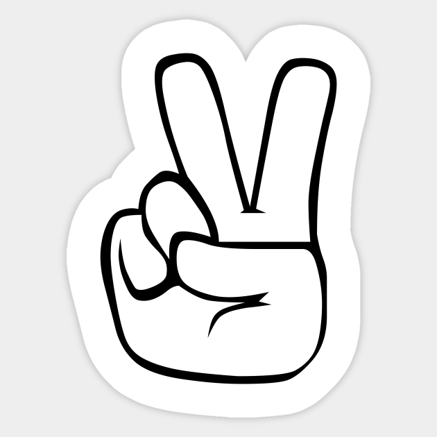 The Letter V - American Sign Language - Sticker | TeePublic