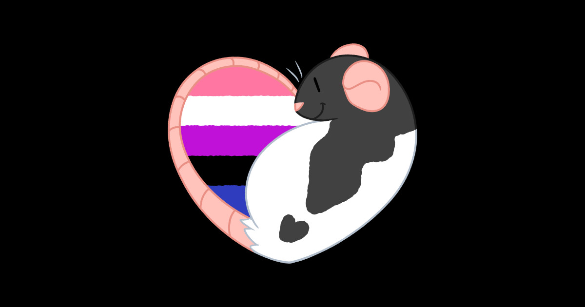 Genderfluid Pride Rat - Pet Rats - Sticker | TeePublic