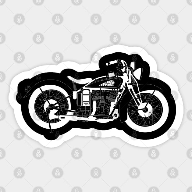 Indian Scout White Outline - Motorcycle - Sticker | TeePublic