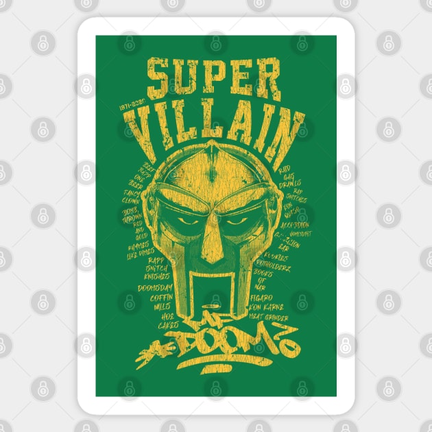 Villain MF Doom Yellow - Mf Doom - Sticker | TeePublic