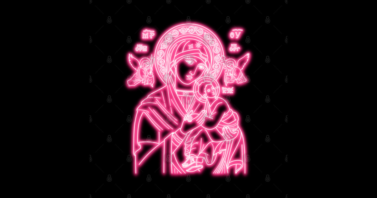 Pink Neon Virgin Mary - Virgin Mary - Sticker | TeePublic
